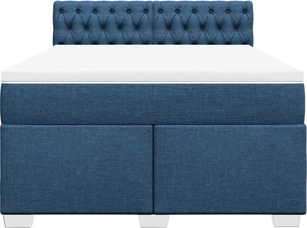 Box spring postel s matrací modrá 140x190 cm textil 3288196