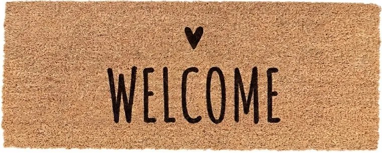 Kokosová rohožka Welcome se srdíčkem - 75*22*2 cm