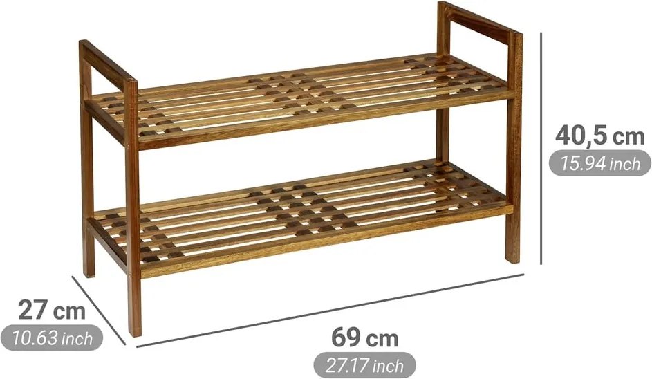 Stojan na boty z masivu akácie v přírodní barvě 69x40,5x27 cm Fondi – Wenko