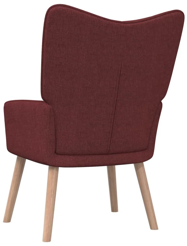 Relaxační křeslo Hutton se stoličkou - textil | vínové