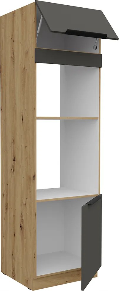 ARIA pa | vysoká skříňka 60 DPM-210 2F na vestavnou troubu a mikrovlnku | 60 cm | ANTI FINGERPRINT povrch | artisan/šedá grafit