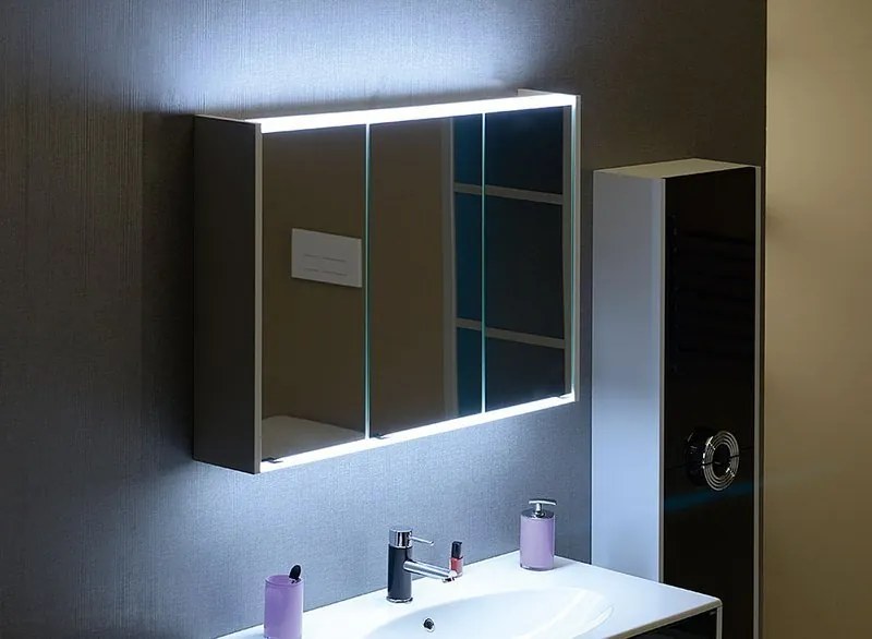 Sapho, BATU galerka 2x LED osvětlení, 100x71x15cm, bílá, 1141130