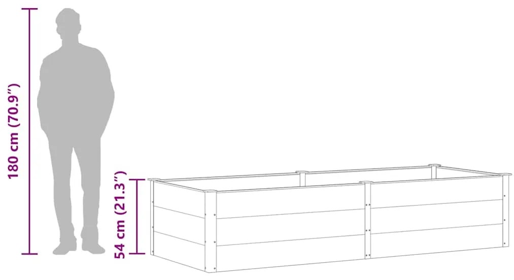 vidaXL Marketos Zahradní vyvýšený záhon 250 x 100 x 54 cm dřevoplast šedý