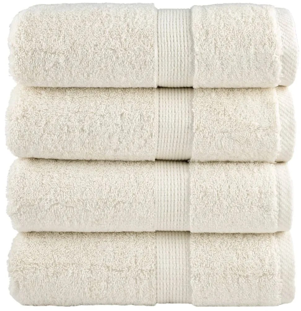 Prémiové mycí ručníky SOLUND 4 ks krémové 30x30 cm 600 g/m² 137468