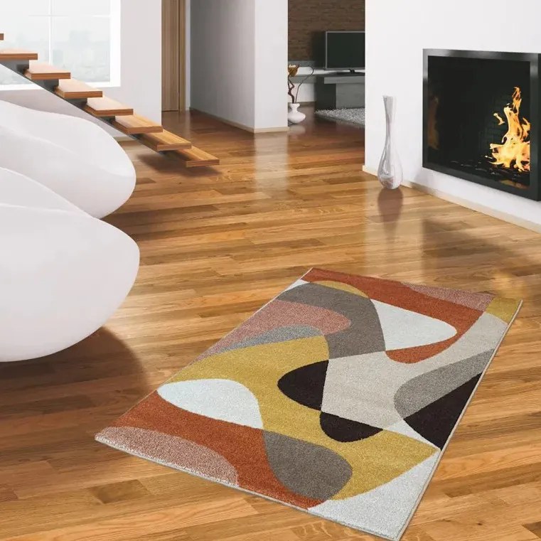 Spoltex, Kusový koberec Achat 618 Rust cream, 120x170, vícebarevná, obývací pokoj