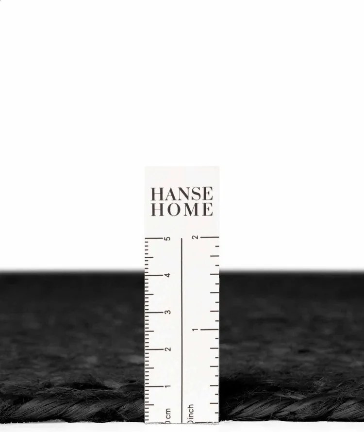 Černý oboustranný/ručně tkaný jutový kulatý koberec ø 200 cm Braided – Hanse Home