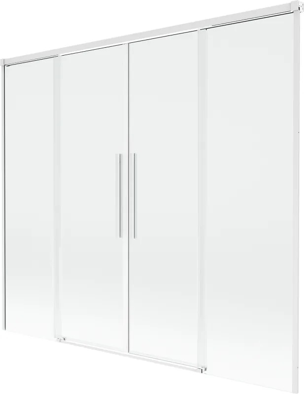 Mexen Rox, 2-křídlová posuvná vanová zástěna 170 x 150 cm, 8mm čiré sklo, bílý profil, 8C9-170-002-20-00