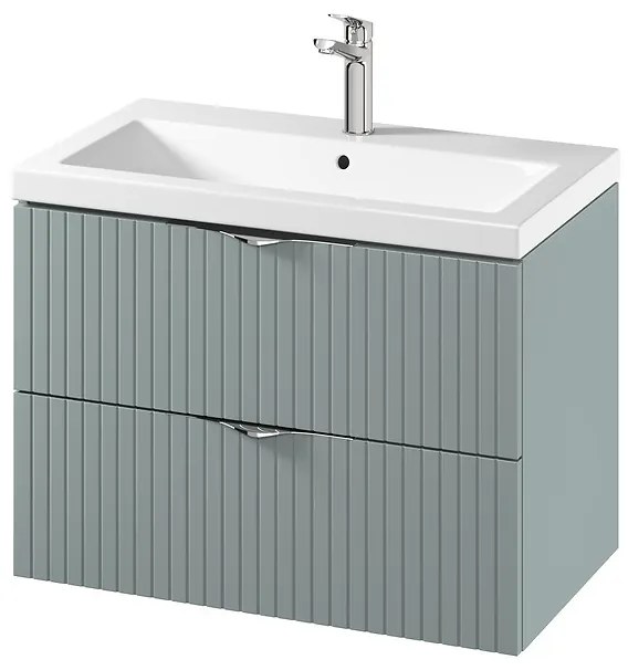 Cersanit Tirso, závěsná umyvadlová skříňka 794x447x572 mm + keramické umyvadlo, zelená matná, S801-540