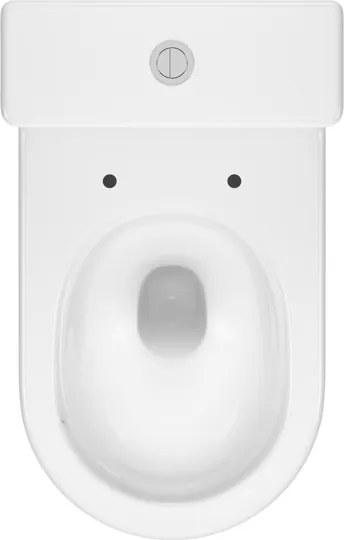 Cersanit Remo Oval, oválné kompaktní wc s WC sedátkem, vířivé splachování, bílá lesklá, K3030-001