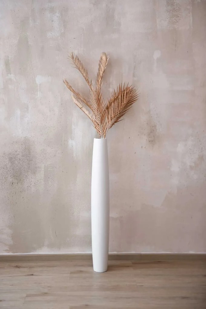 Vysoká váza ISONDRA, sklolaminát, výška 100 cm, bílá