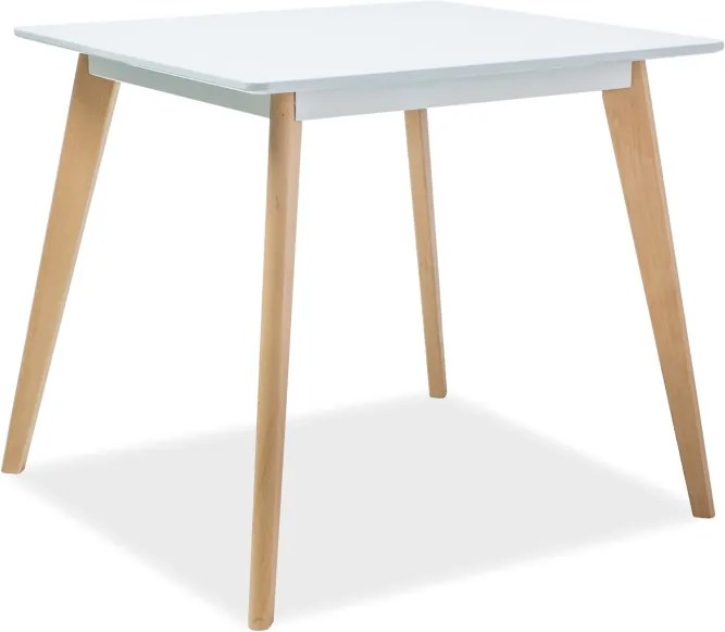 MAXIVA Jídelní stůl - DECLAN II, 80x80, bílá/buk
