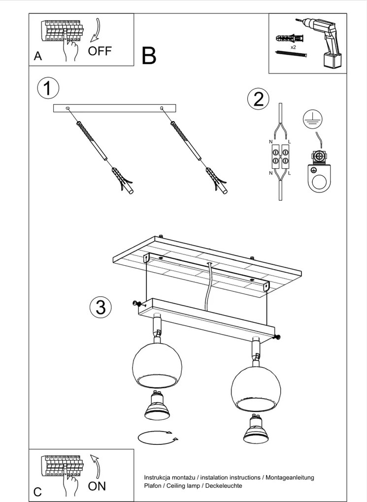 Sollux Lighting Stropní svítidlo OCULARE 2 bílé