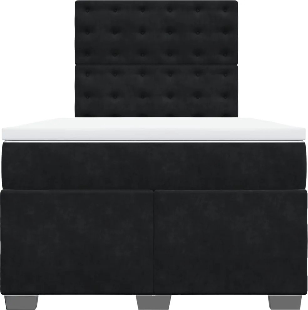 Box spring postel s matrací černá 120 x 200 cm samet 3293196