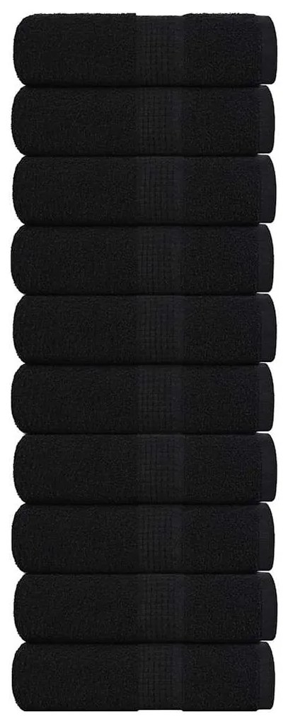 Ručníky pro hosty FROGN 10 ks černé 30x50 cm 360 g/m² 136949