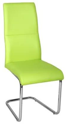 TEMPO KONDELA  Jídelní židle, ekokůže zelená/chrom, BETINA