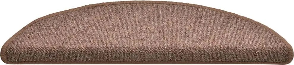 Kobercové nášlapy na schody 15 ks hnědé 56 x 17 x 3 cm 322366