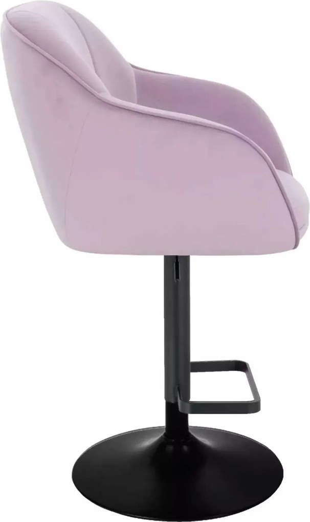 LuxuryForm DESIGN Barová židle AVOLA VELUR na černé kulaté podstavě - levandule