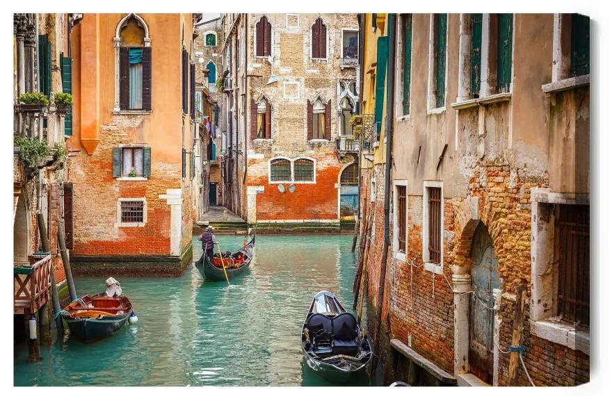 Obraz Gondoly V Benátkách Nedostatek Nedostatek Přírodní plátno 30x20