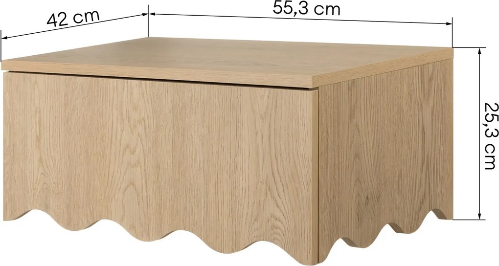 Závěsný noční stolek Kim 55,3 cm dub Cremona Torro