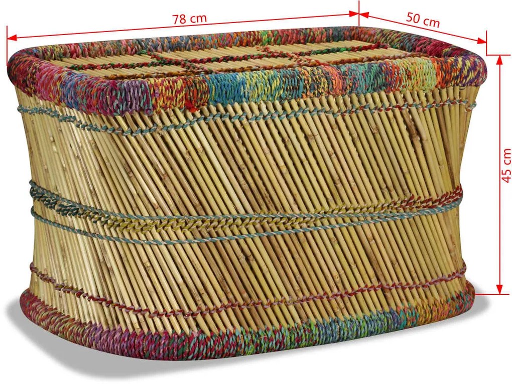 vidaXL Marketos Konferenční stolek bambus chindi design vícebarevný