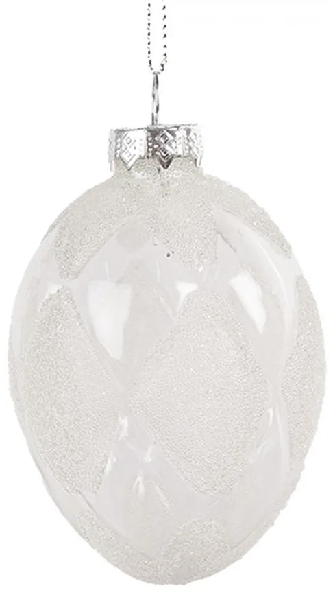 Velikonoční závěsná dekorace skleněné vajíčko Egg Bloom - Ø 6*9 cm