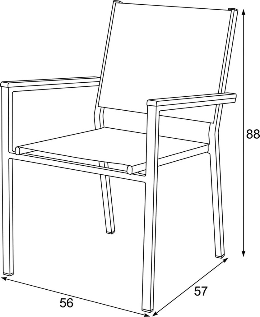 Zahradní židle LASSIE - kov, síťovina, šedá Barva: šedá