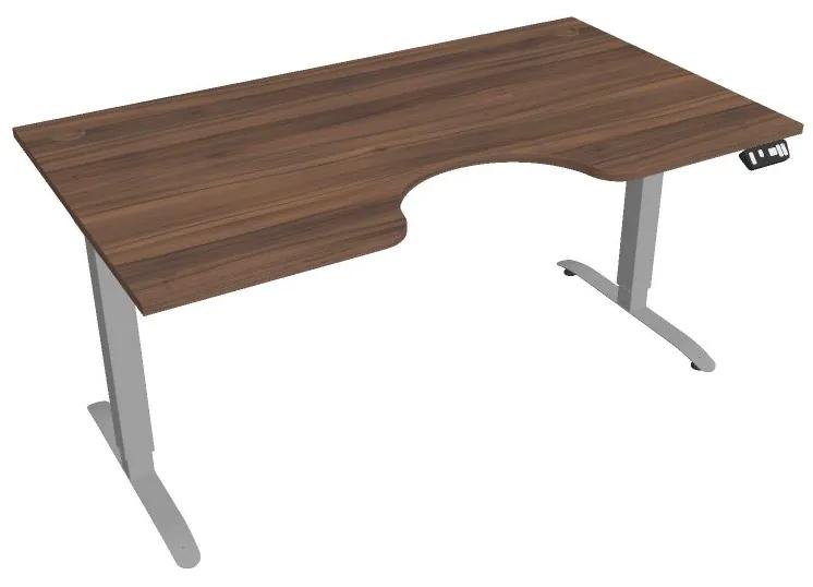 Hobis Motion Elektr. nastavitelný stůl 160x90 s pamětí - HOBIS ERGO MOTION MSE 2M 1600 Dekor stolové desky: ořech, Barva kovové podnože: stříbrná