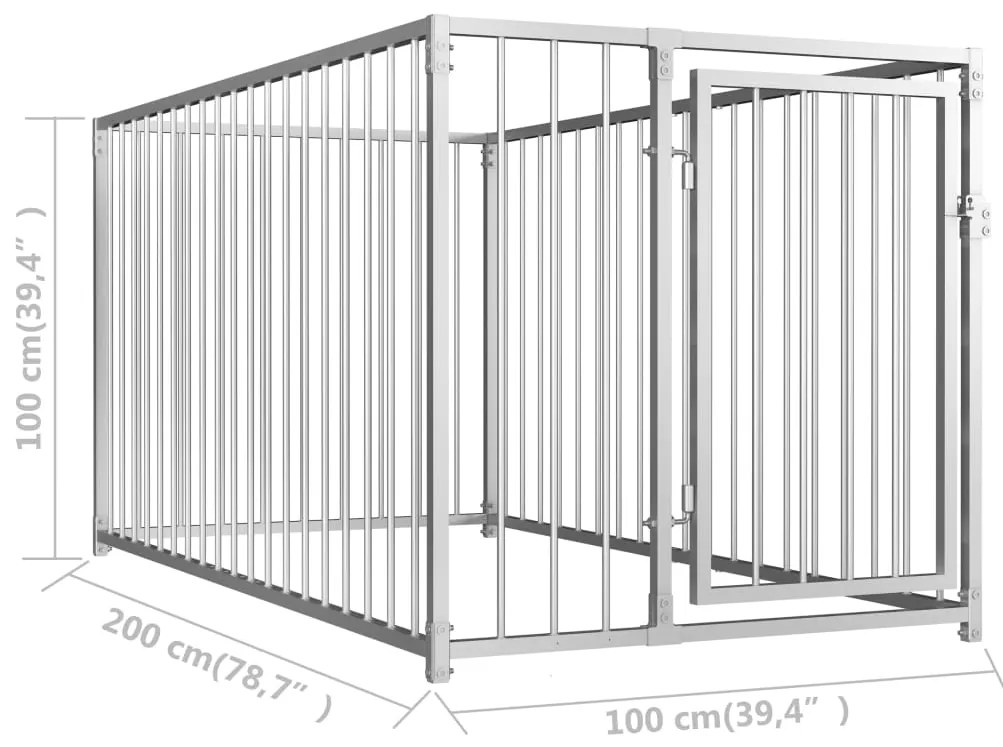 vidaXL Marketos Venkovní psí kotec 100 x 200 x 100 cm