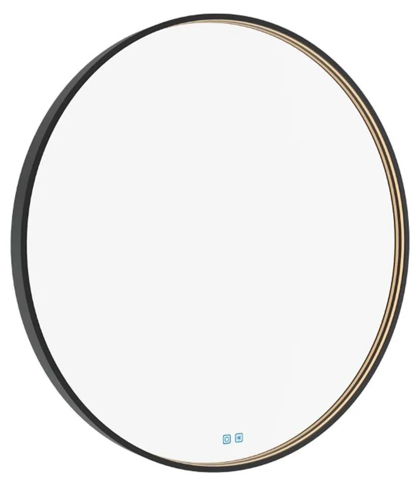Nimco - Zrcadlo s LED osvětlením, průměr 100 cm, dotykový senzor, černá ZPC 31004RVX-90