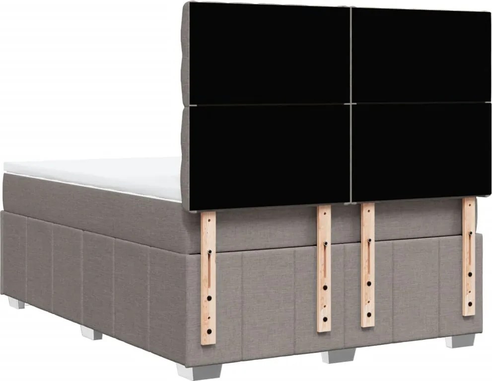 Box spring postel s matrací taupe 140x200 cm textil 3291702