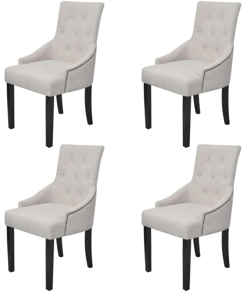 Jídelní židle 4 ks krémově šedé textil - Default Title