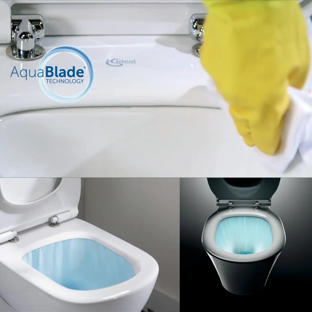 Ideal Standard Tesi WC Set - Závěsné WC AQUABLADE s instalačním systémem ProSys, ovládací tlačítko černé, sedátko se SoftClose