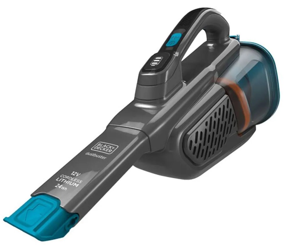 BLACK+DECKER - 12V AKU ruční vysavač, titanová/modrá BHHV320J-QW