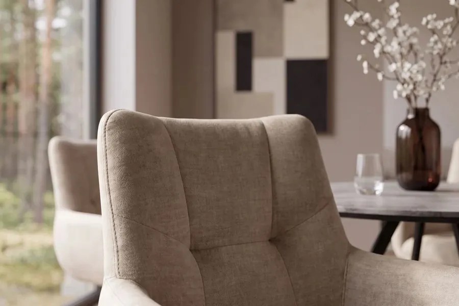 Designová otočná židle Vondila béžový samet