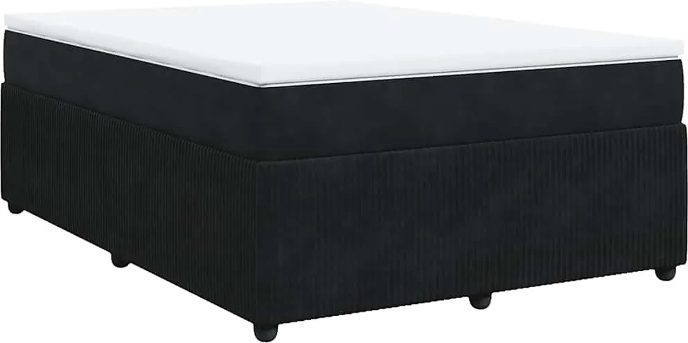 Box spring postel s matrací černá 140 x 190 cm samet 3285640