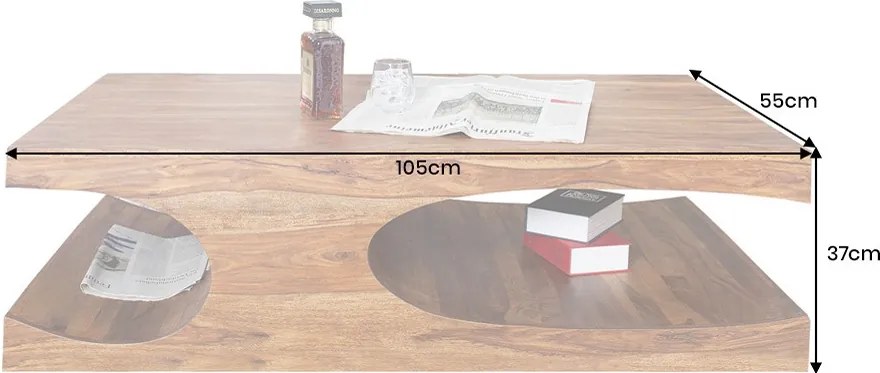 Designový konferenční stolek Island 105 cm Sheesham