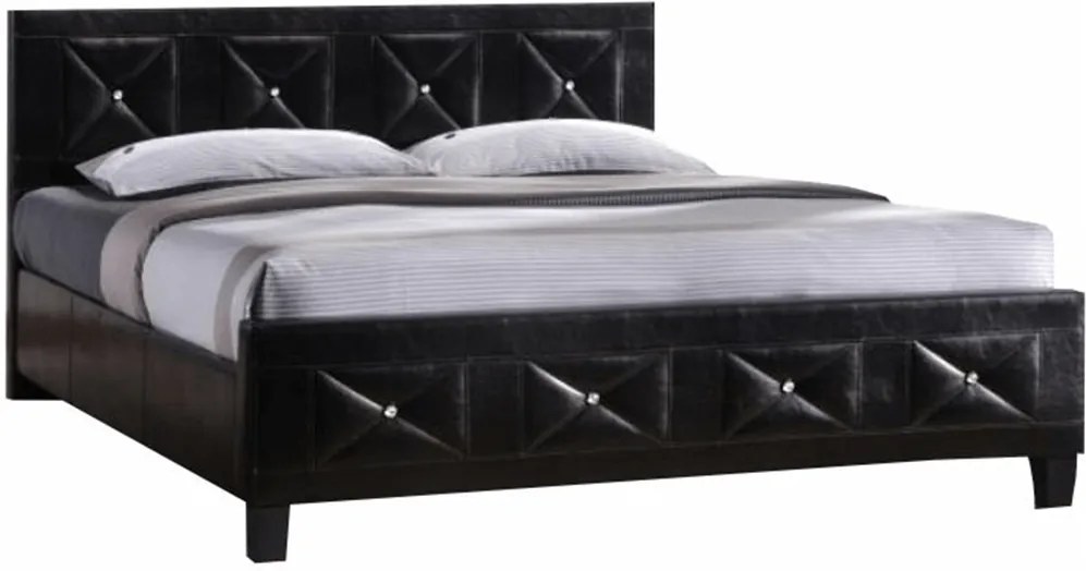Tempo Kondela, s.r.o. Manželská postel s roštem 180x200cm CARISA, ekokůže černá