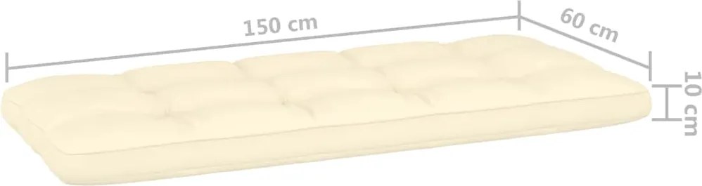 Zahradní lavice a krémové podušky 179 cm impregnovaná borovice 3065758