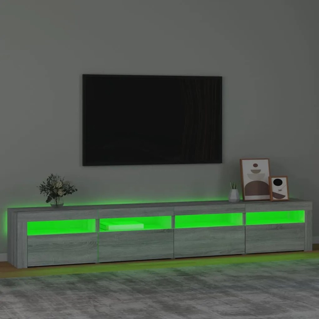 TV skříňka s LED osvětlením šedá sonoma 240x35x40 cm 3152768