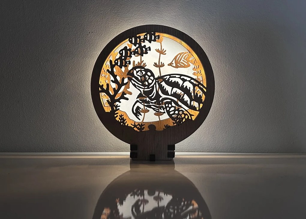 Li-Go "Želva" lampa 20x22cm provedení povrchu: dub světlý