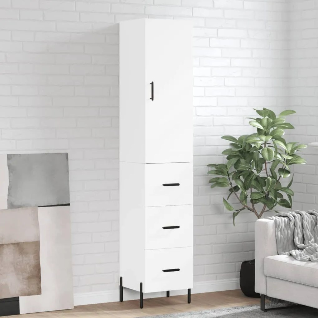 Skříň highboard bílá 34,5 x 34 x 180 cm kompozitní dřevo 3198857