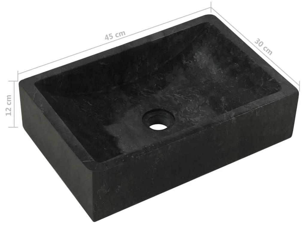 Koupelnová skříňka se 2 umyvadly - masivní teak  - obdélníková | hlazený černý mramor