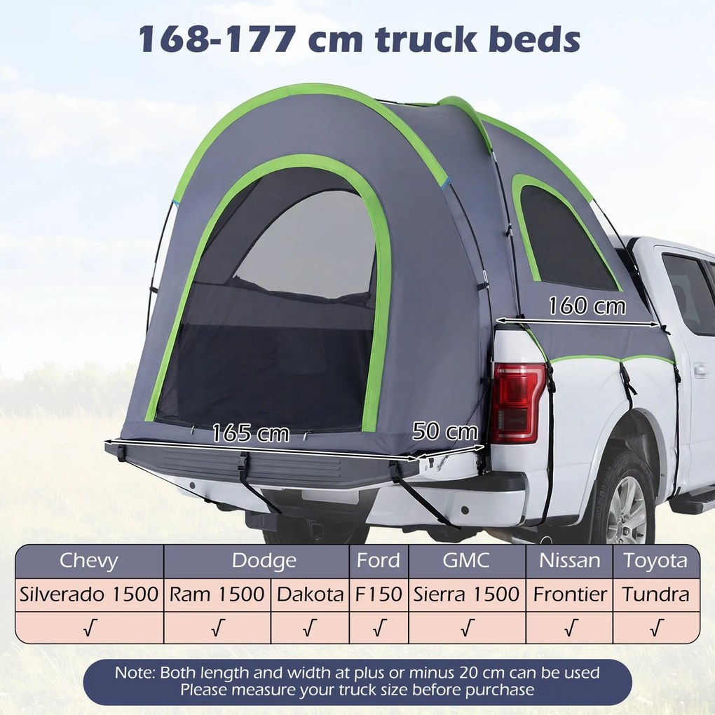 Costway Stan pickup pro 4 osob s odnímatelnou pláštěnkou 168-177 cm Vodotěsný
