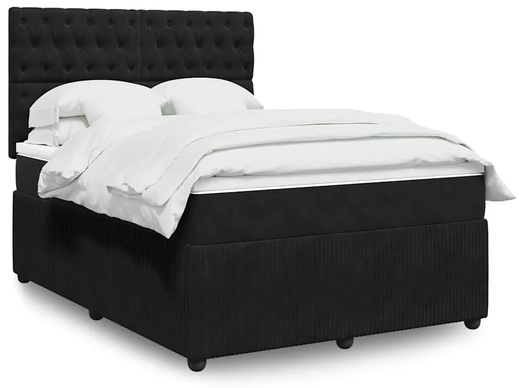 Box spring postel s matrací černá 140 x 190 cm samet 3292342