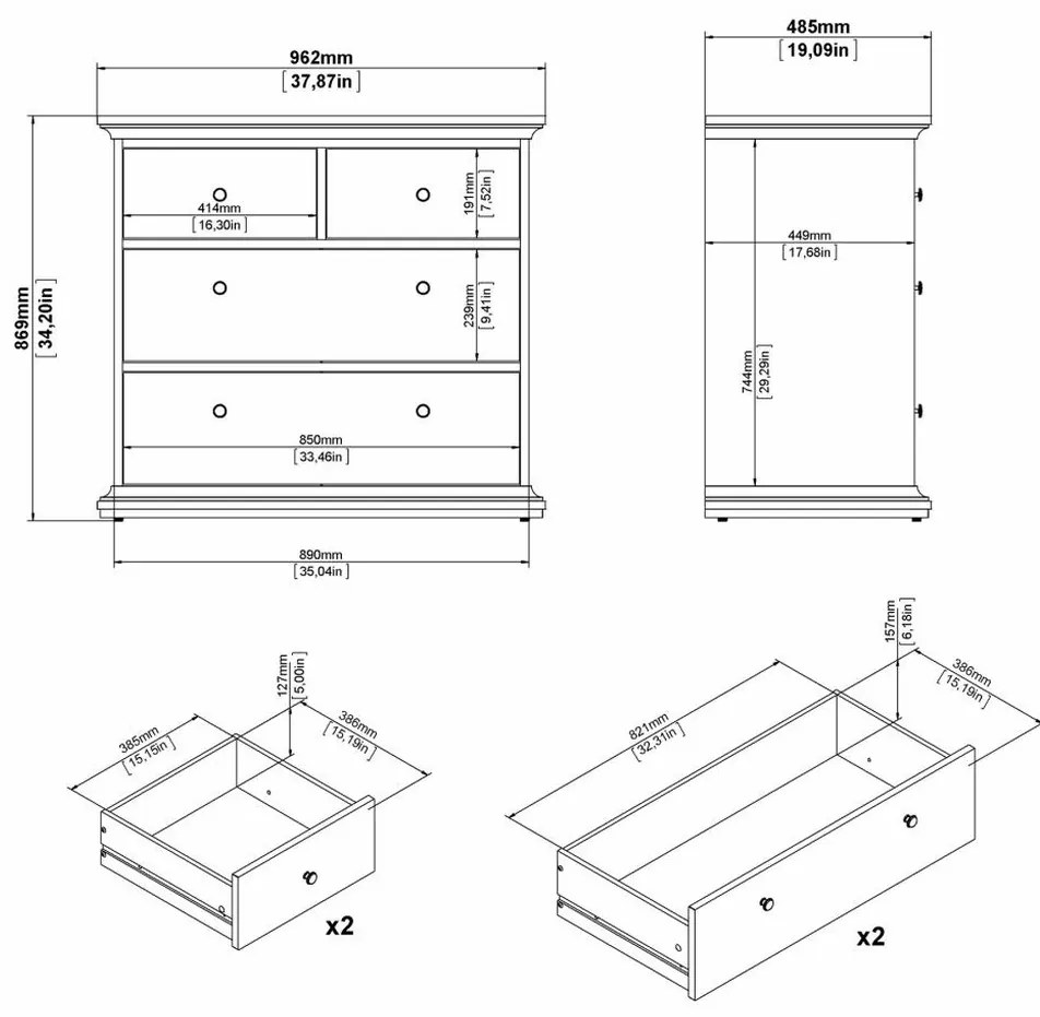 Komoda Provence II, bílá