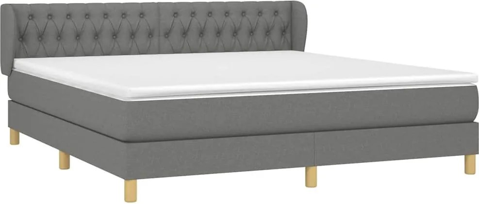 Box spring postel s matrací tmavě šedá 180x200 cm textil 3127062