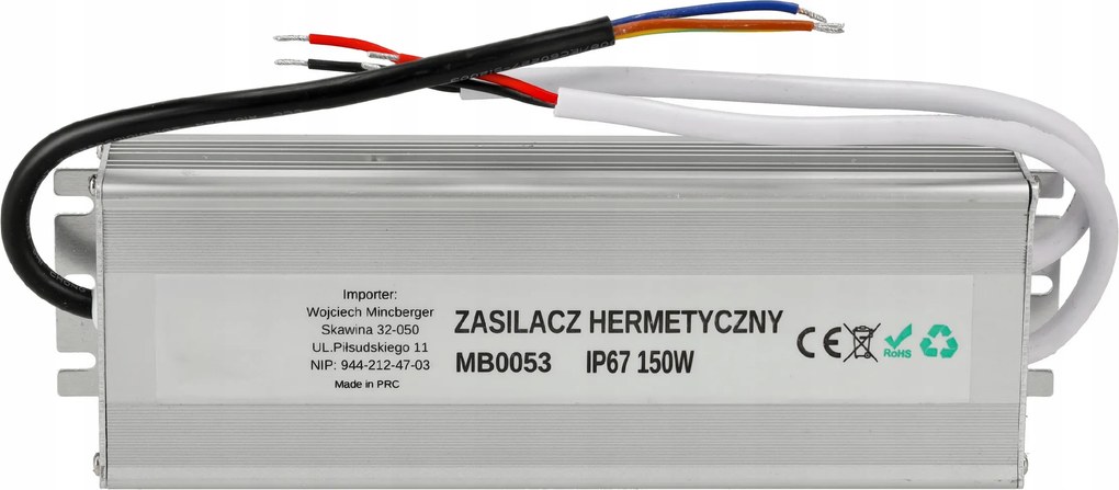 BERGE LED hermetický zdroj - 24V - 150W - 6,25A - IP67