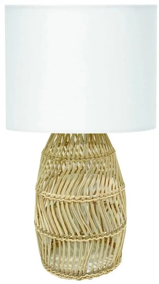 Stolní lampa 1xE27/25W/230V ratan/bílá