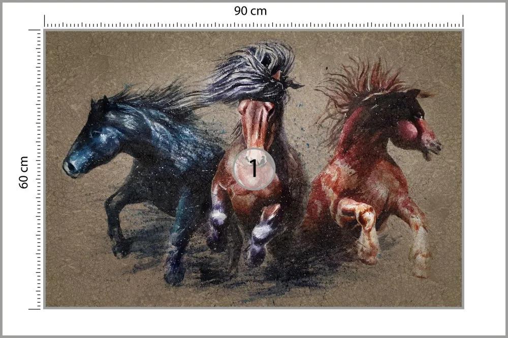 Fototapeta Tři Běžící Koně Omyvatelný vlies 315x210