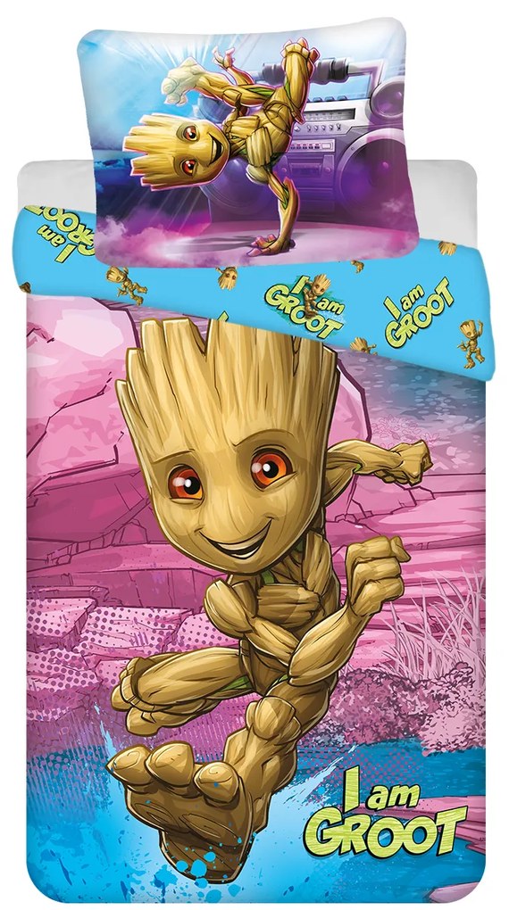 MK Lůžkoviny Dětské bavlněné povlečení – Groot "I am Groot"